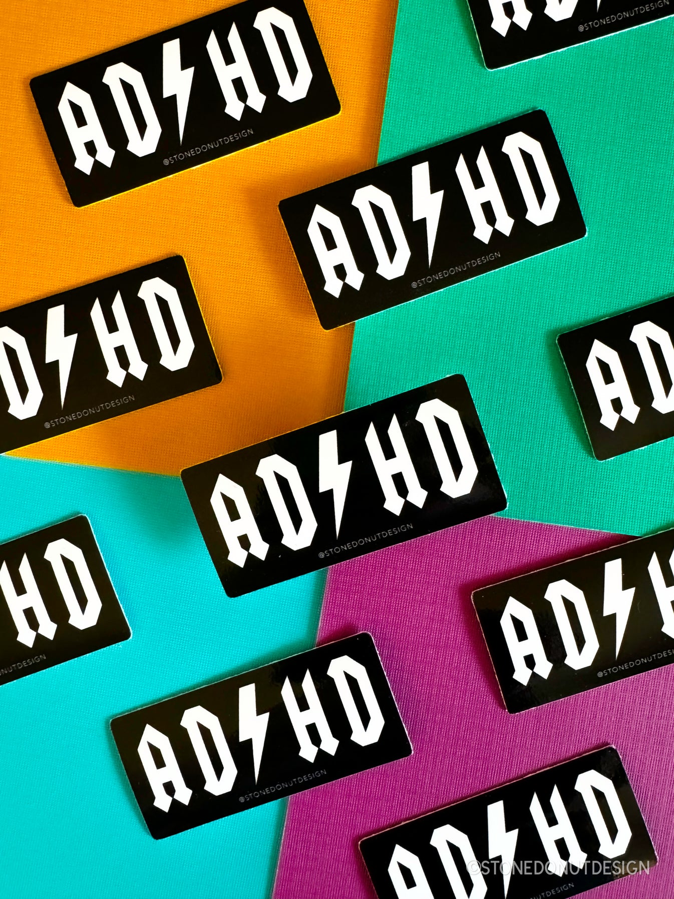 ADHD Sticker – Stone Donut Design