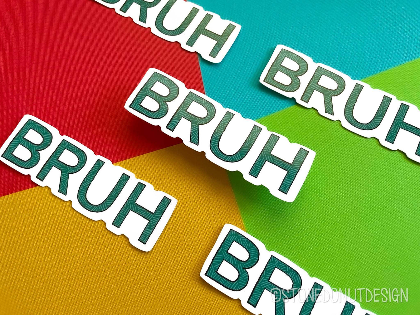 BRUH Vinyl Sticker – Stone Donut Design