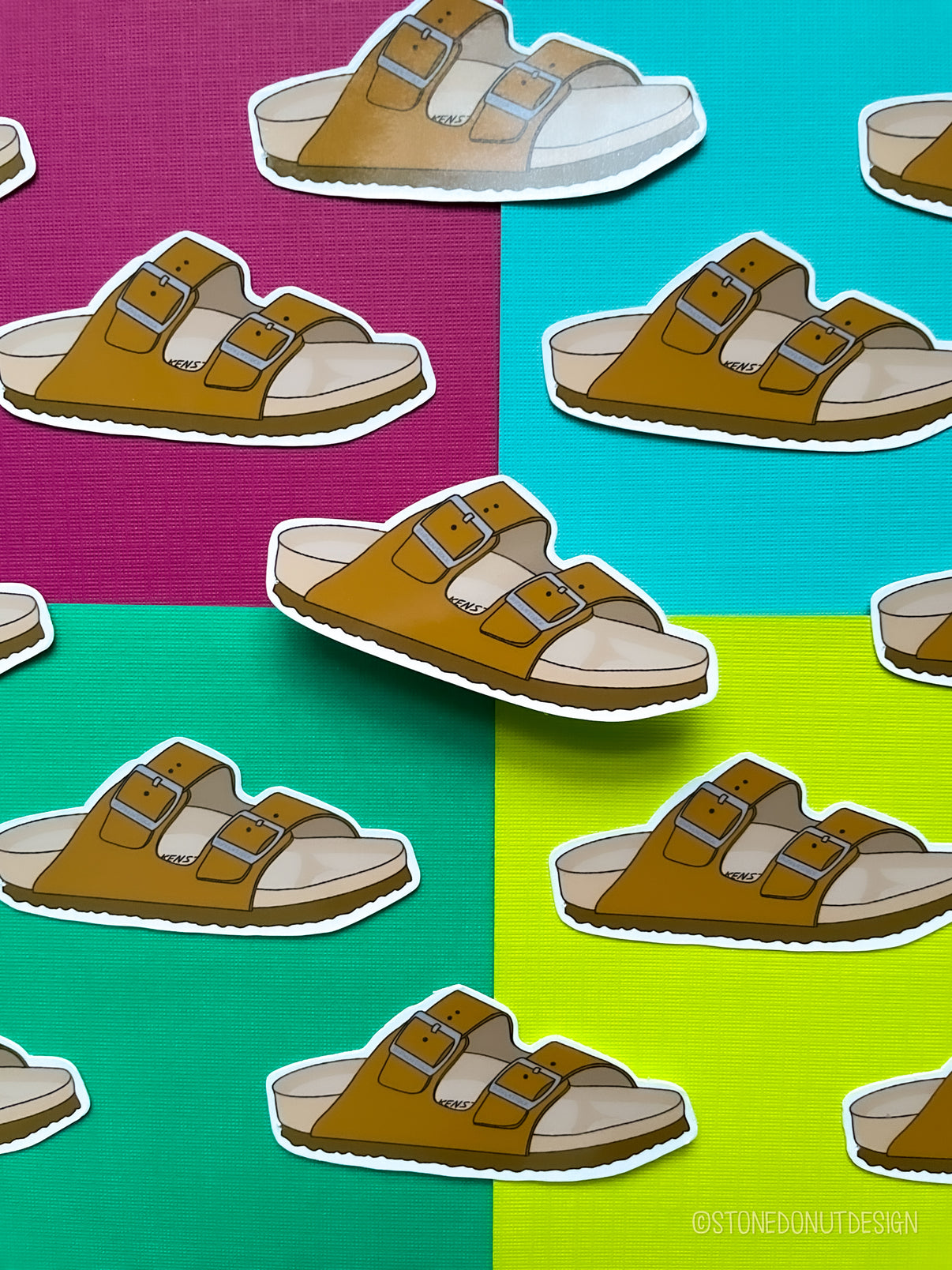 Birkenstock Sandal Vinyl Sticker – Stone Donut Design
