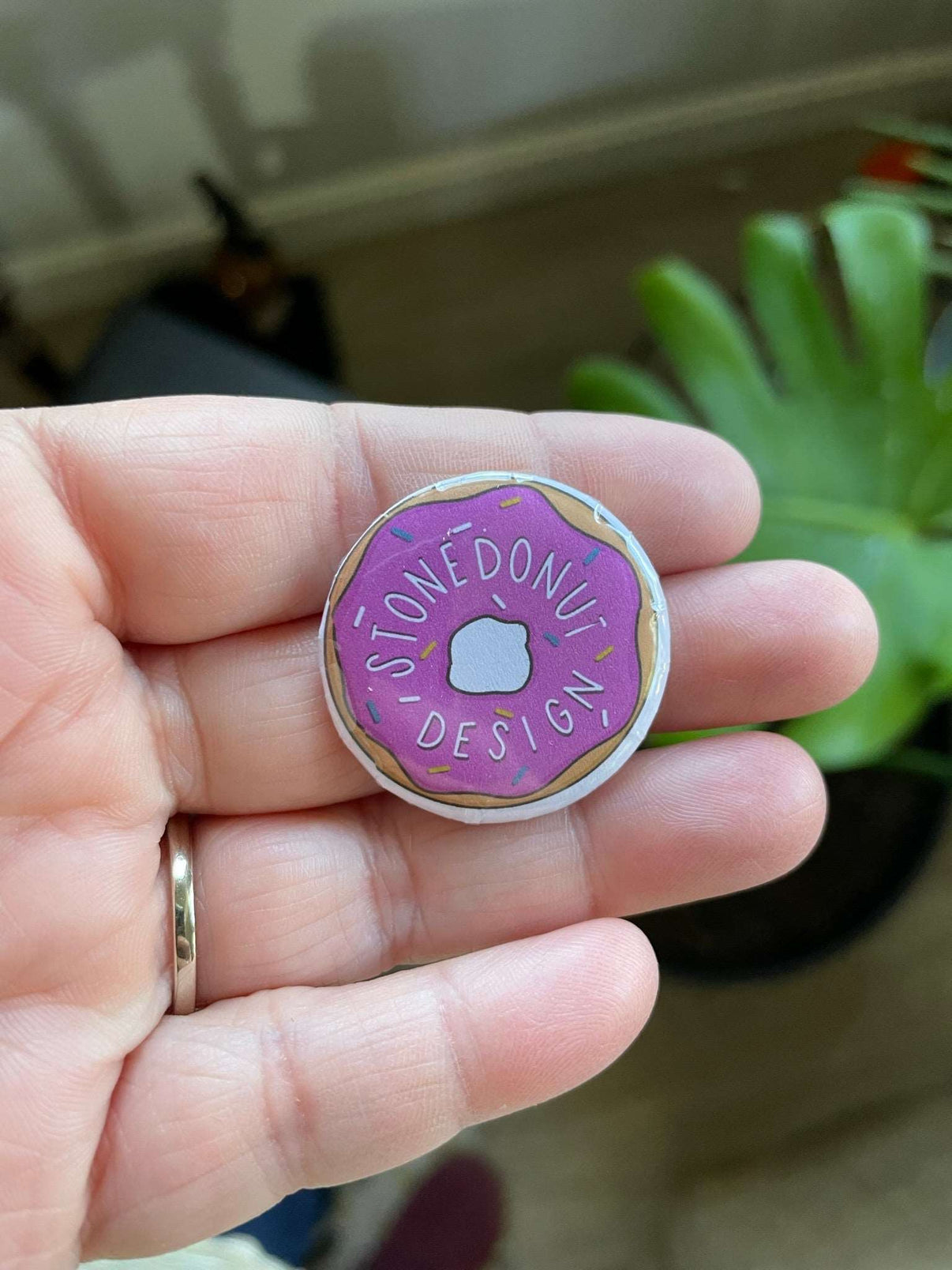 Assorted Pinback Button Designs – Stone Donut Design