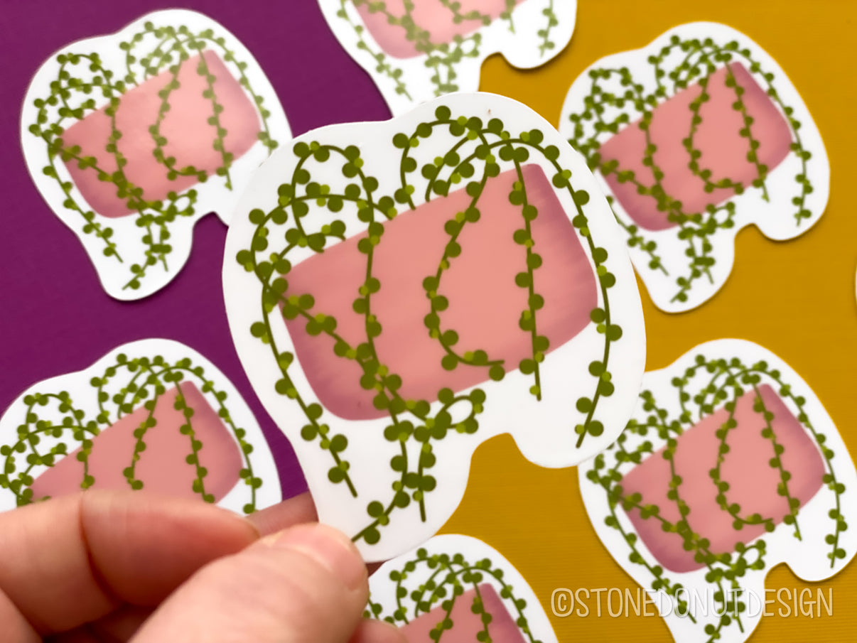 String of Pearls Vinyl Sticker – Stone Donut Design