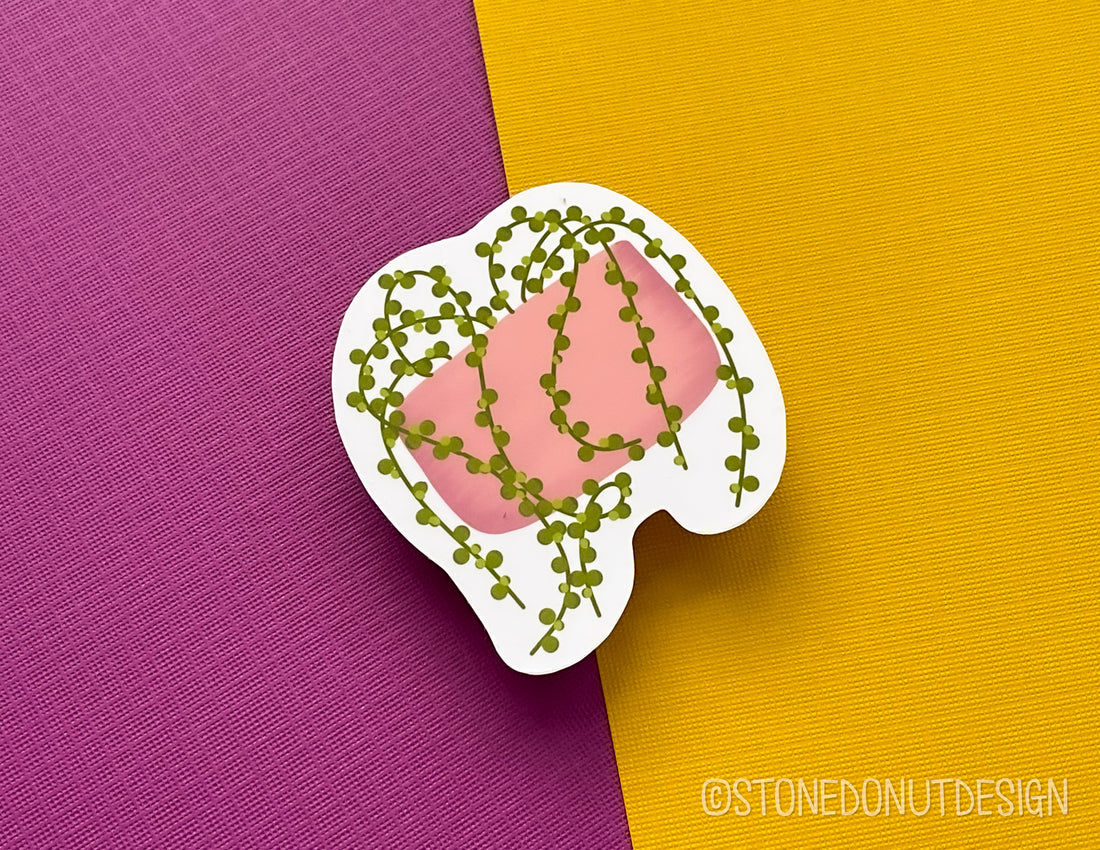 String of Pearls Vinyl Sticker – Stone Donut Design